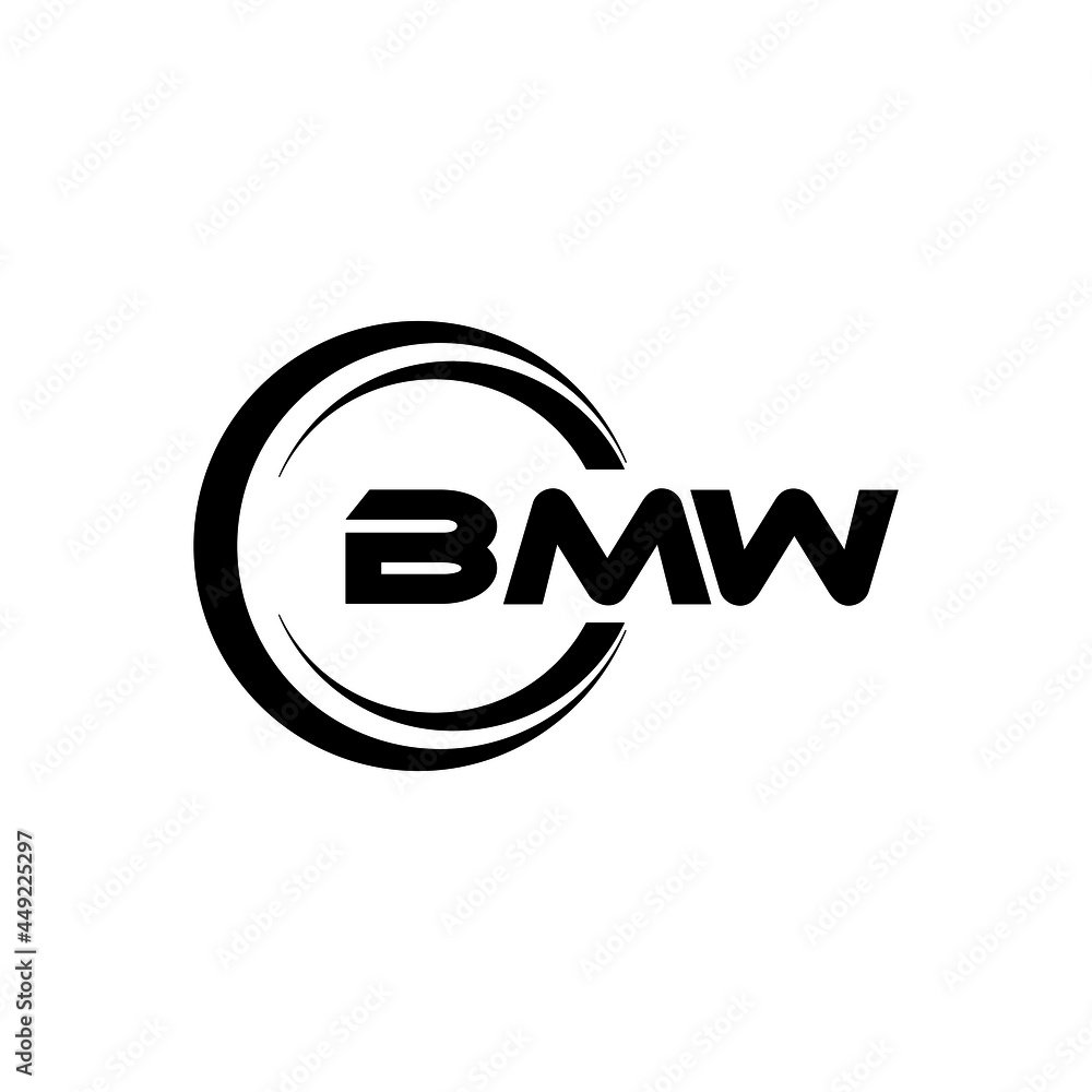 BMW letter logo design with white background in illustrator, vector ...