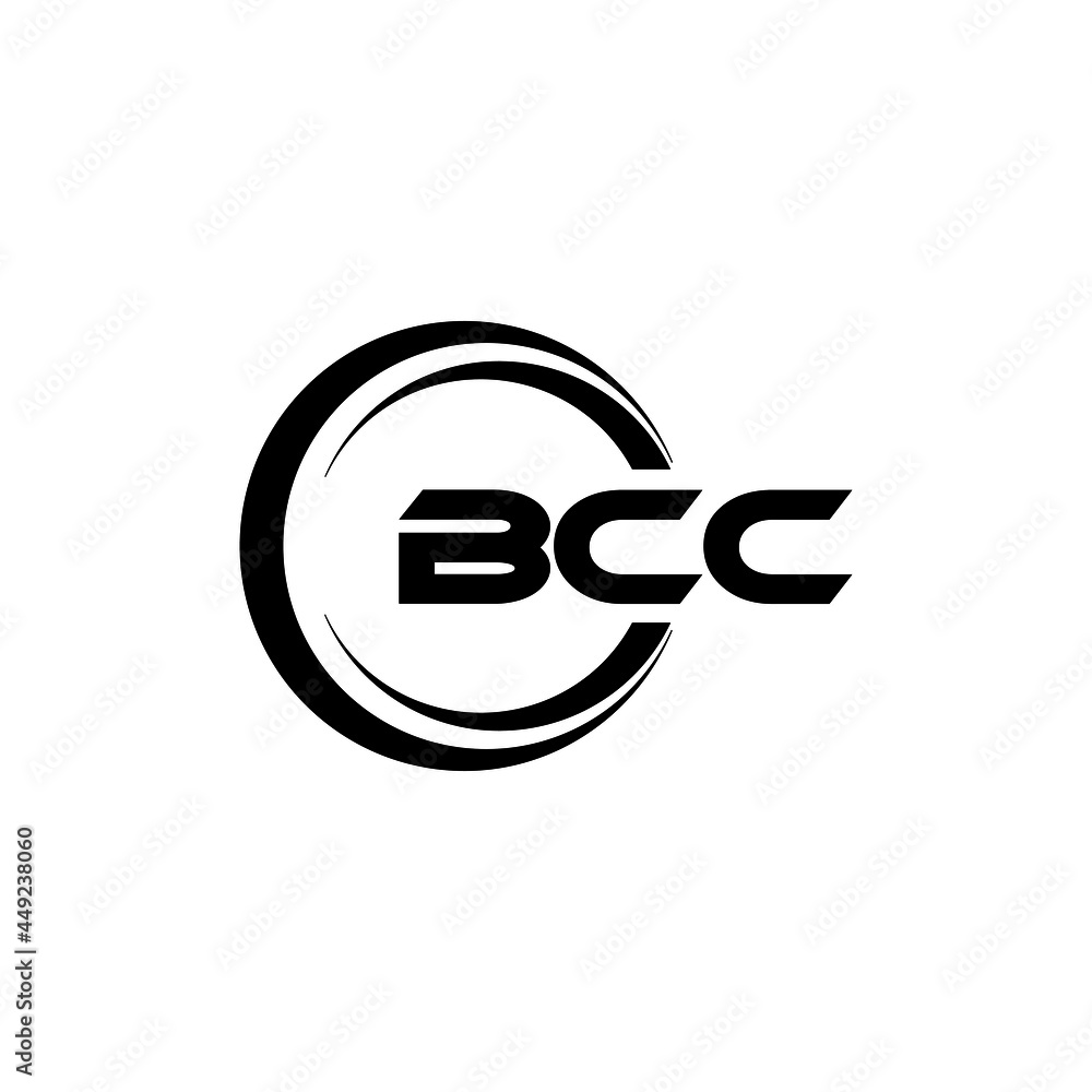 BCC letter logo design with white background in illustrator, vector ...