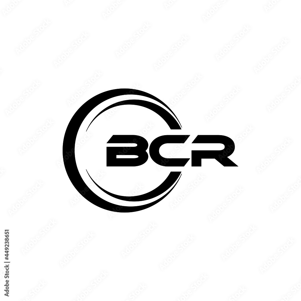 BCR letter logo design with white background in illustrator, vector ...