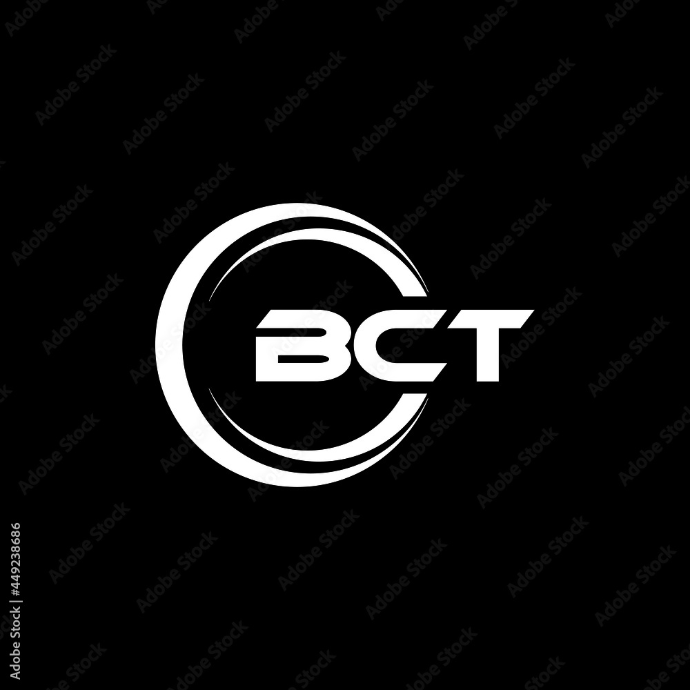 BCT letter logo design with black background in illustrator, vector ...
