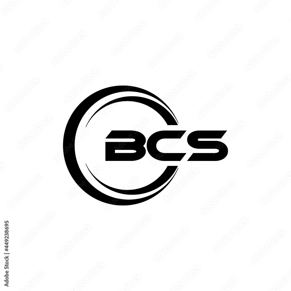 Vecteur Stock BCS letter logo design with white background in ...