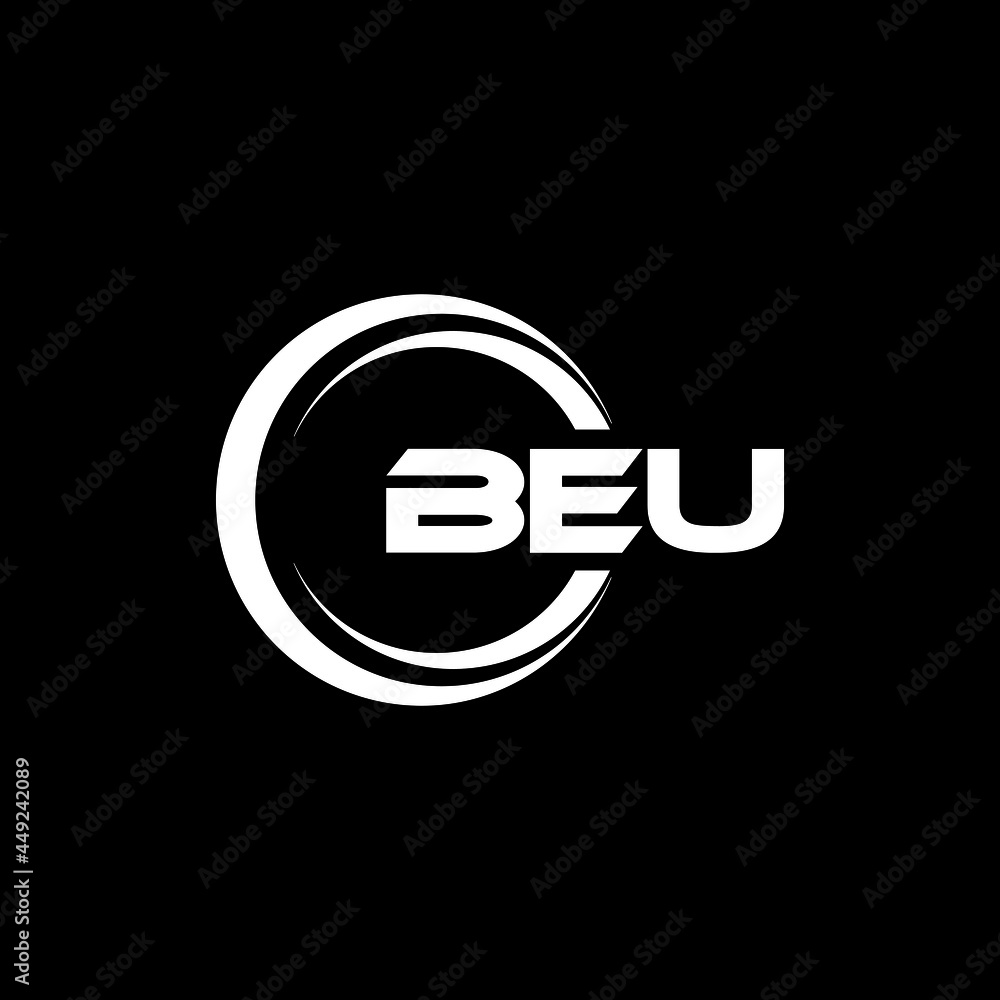 BEU letter logo design with black background in illustrator, vector ...