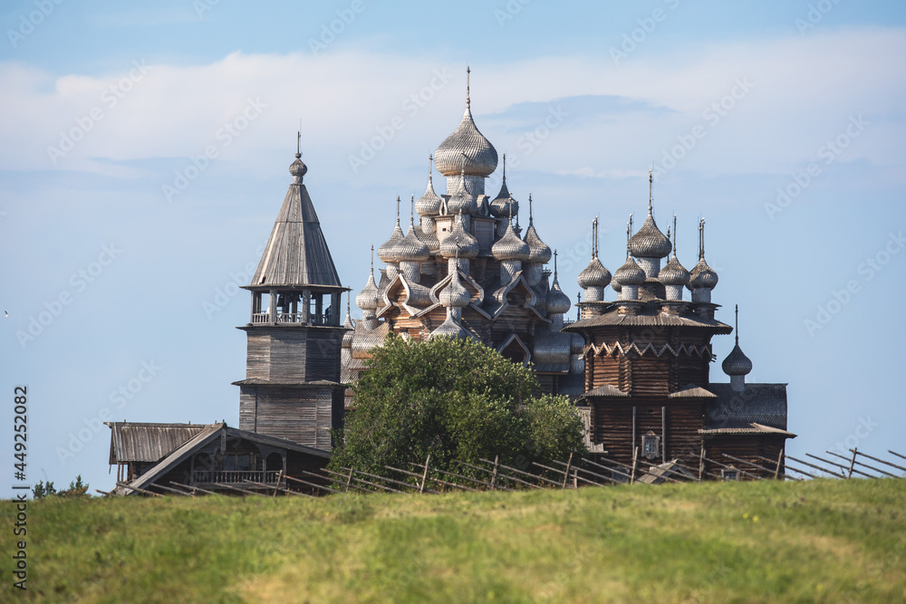 Kizhi Island and Kizhi Pogost wooden church open-air museum, summer ...