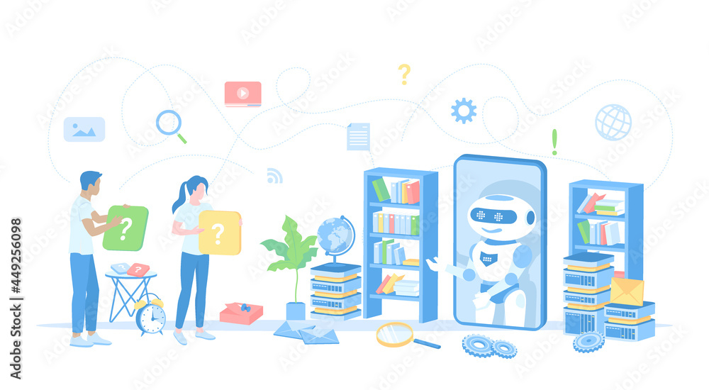 Chatbot, Chatting, Customer support, Help services, AI assistant. Woman ...