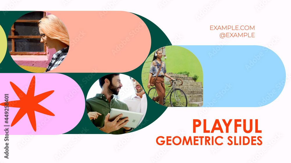 Playful Geometric Slides Stock Template | Adobe Stock