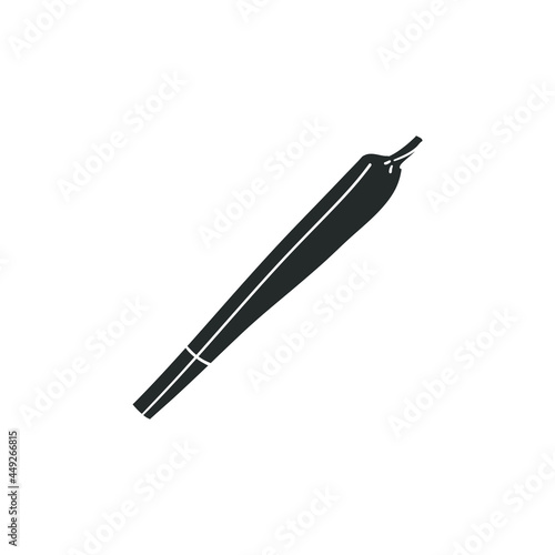 Cannabis Joint Icon Silhouette Illustration. Medicinal Herb Vector ...