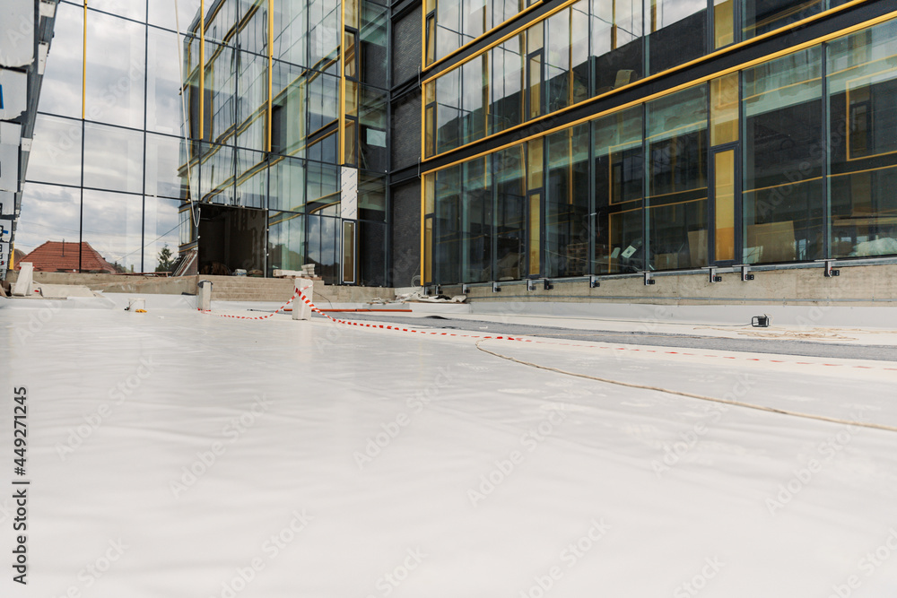 Waterproofing and insulation at construction site, waterproofing ...