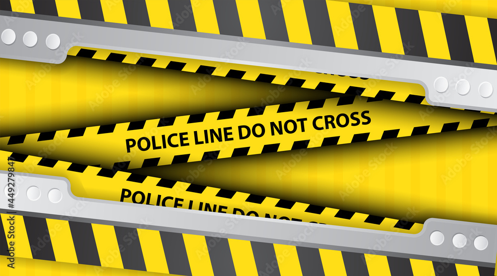 Vector Illustration of a Police Line Tape Design Background Border on ...
