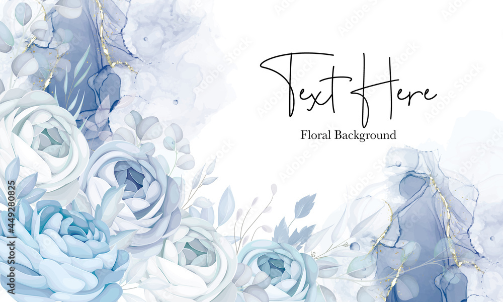 elegant soft blue floral background design Stock Vector | Adobe Stock