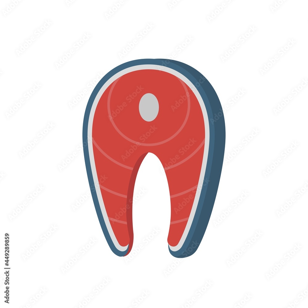 Vector comic cartoon illustration of sliced cross section of fish or ...