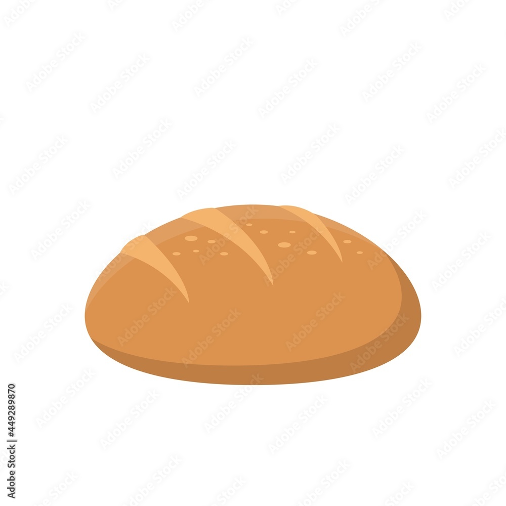 Vector comic cartoon illustration of round bread isolated on white ...