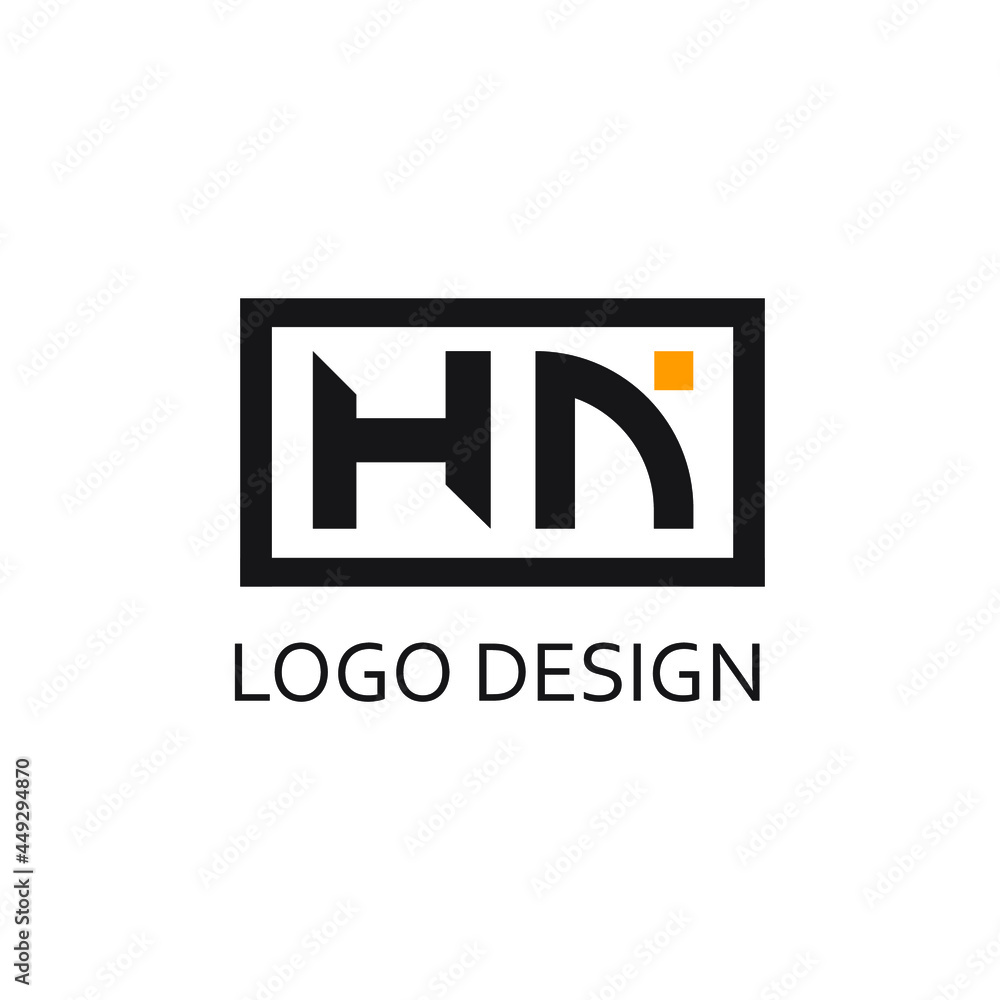 Letter hn for logo company design Stock Vector | Adobe Stock