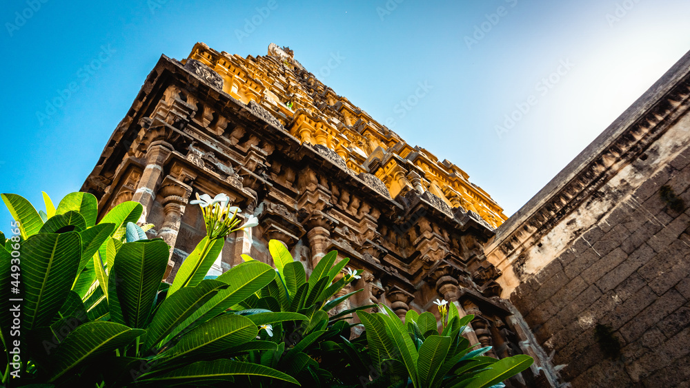 Entrance tower ( Gopuram) of Varadharaja Perumal Temple and Lord Atthi ...