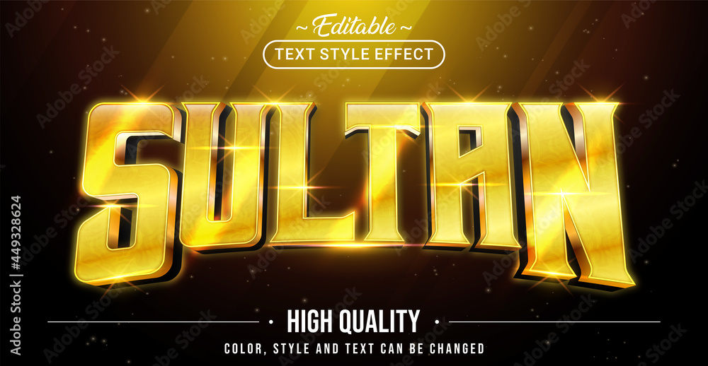 Editable text style effect - Sultan text style theme. Stock Vector ...