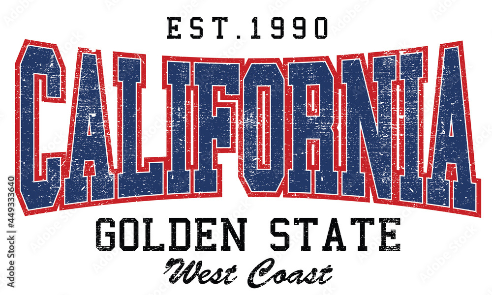California golden state vector t shirt design. Beach vibes typography ...