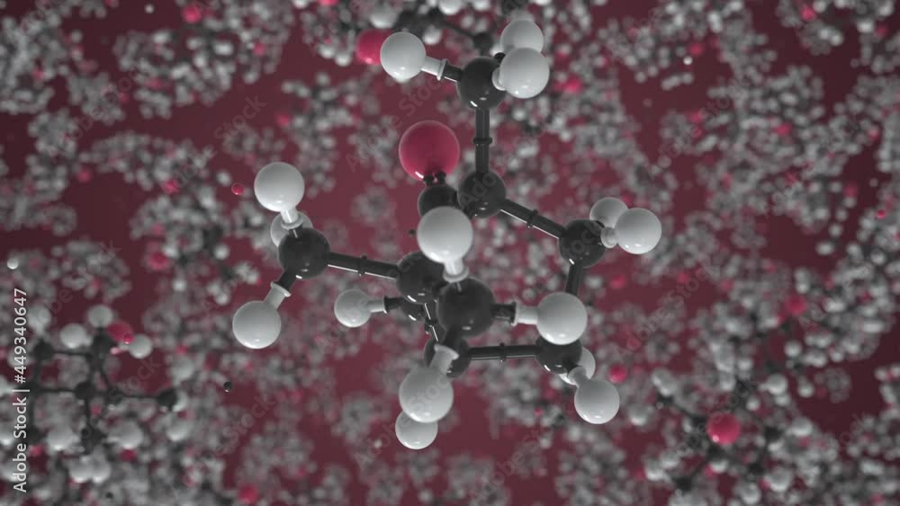 Camphor molecule. Conceptual molecular model. Chemical looping 3d ...