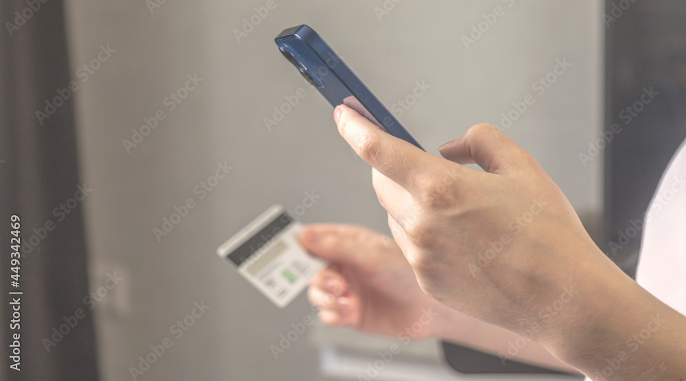 Lady Use Mobile Phone For Order Online And Pay Bills With Credit Card lady-use-mobile-phone-for-order-online-and-pay-bills-with-credit-card