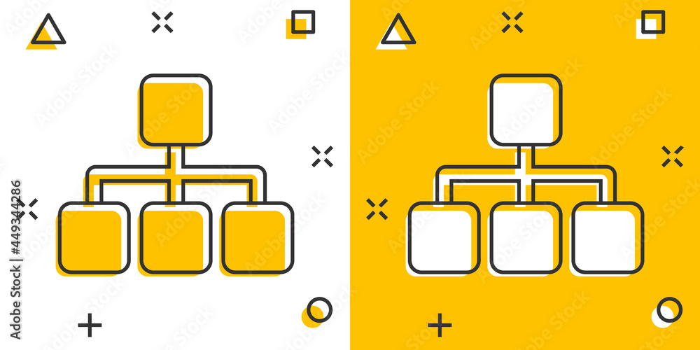 Vector cartoon structure diagram icon in comic style. Chart ...