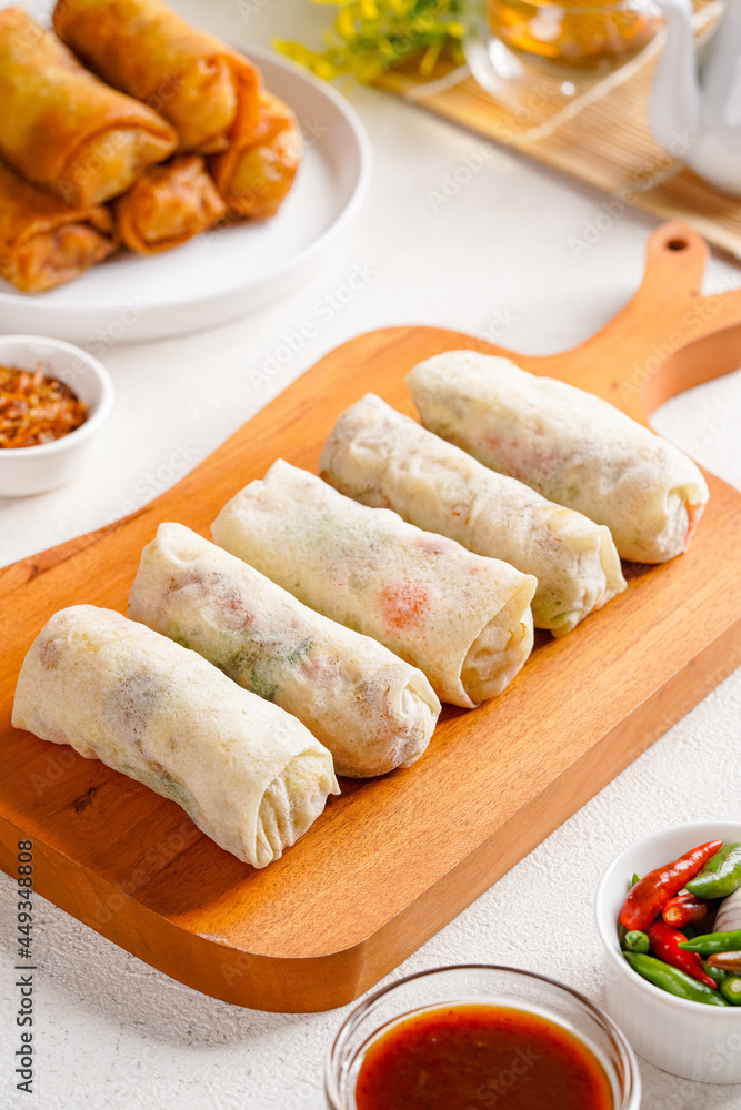 Lumpia or popiah are made of thin paper-like or crepe-like pastry skin ...