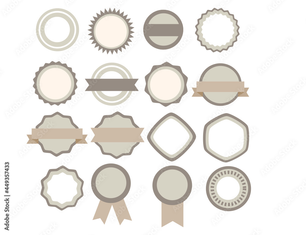 Collection of round and circle labels.Set of blank retro vintage badges ...