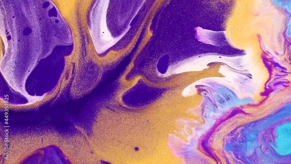 Fluid art painting video, modern acryl texture with flowing effect ...