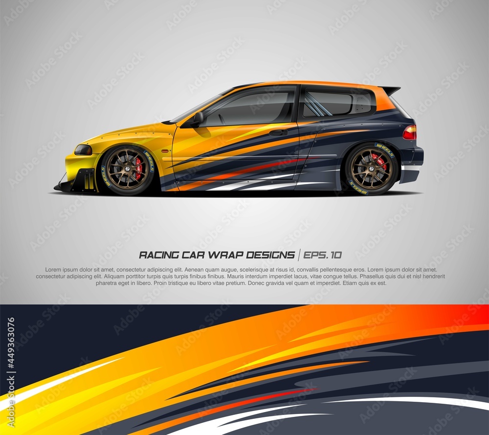 Sport car wrap background design vector for race car, pickup truck ...