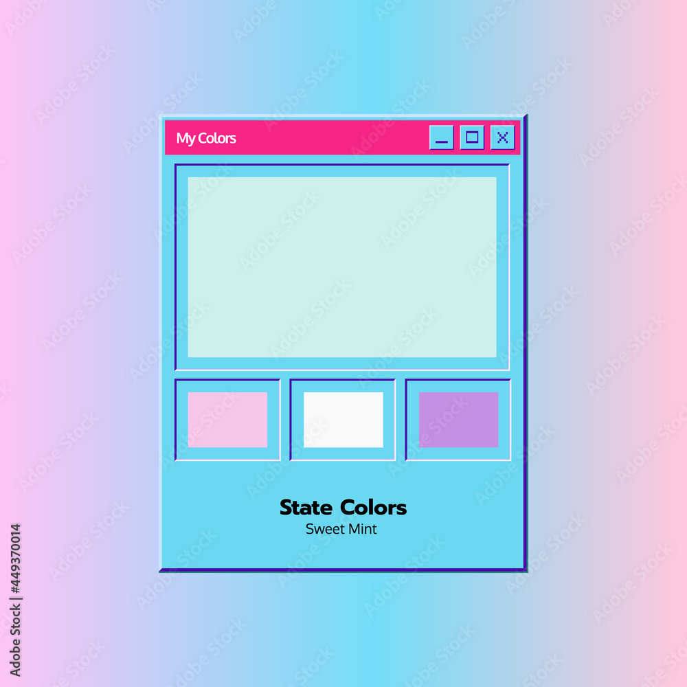 Old computer window. System message alert, neon window with icon and ...