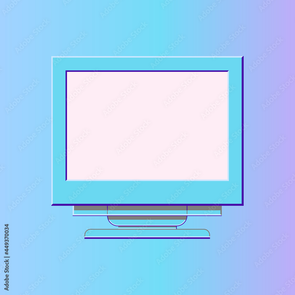 Old computer window. System message alert, neon window with icon and ...