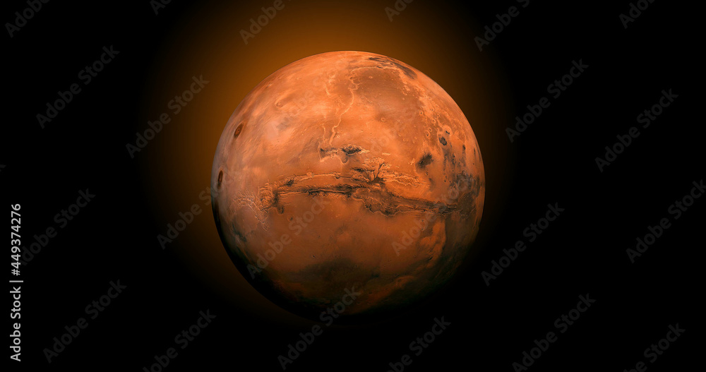 Solar System - Mars. Planet near Sun. Mars is a terrestrial planet with ...