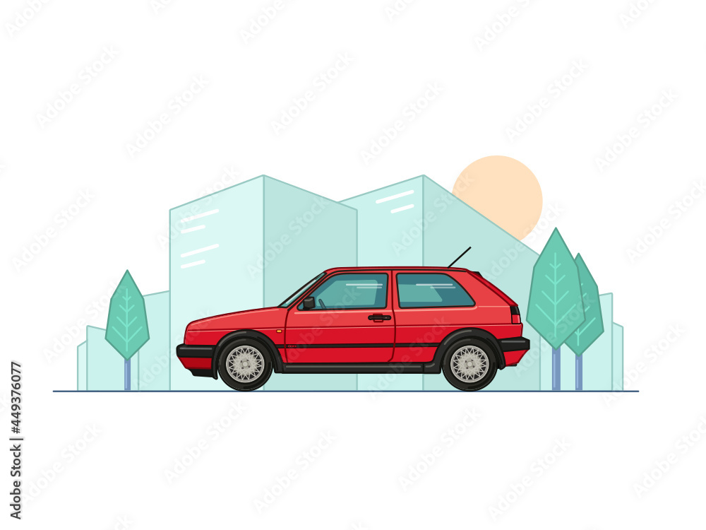 Volkswagen Golf MK2 Stock Vector | Adobe Stock