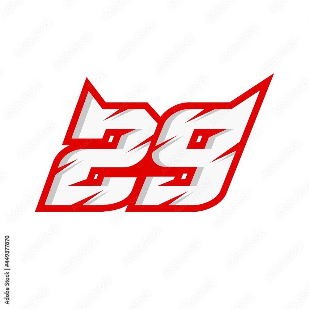 Racing number 29 logo on white background Stock Vector | Adobe Stock
