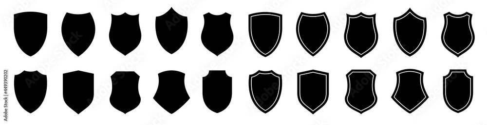 Shield icons collection isolated. Shield icon. Protect shield signs ...