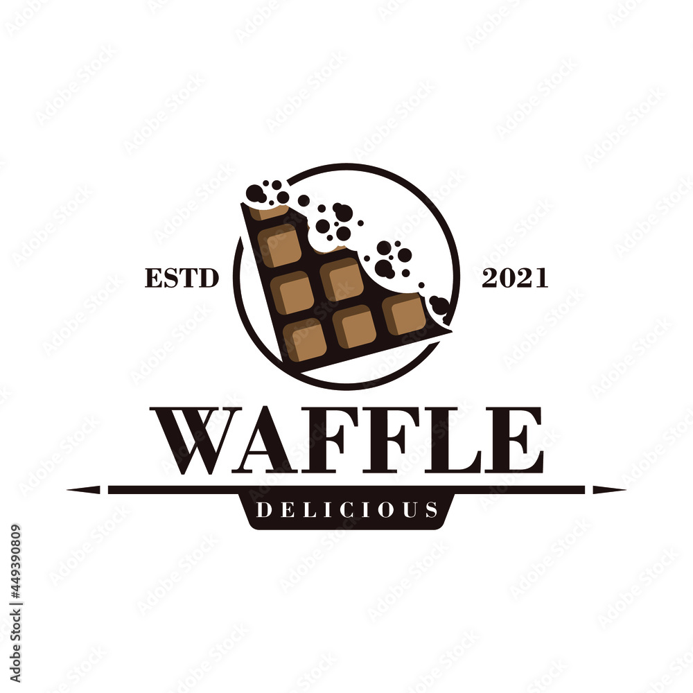 Chocolate Waffle logo design Stock Vector | Adobe Stock
