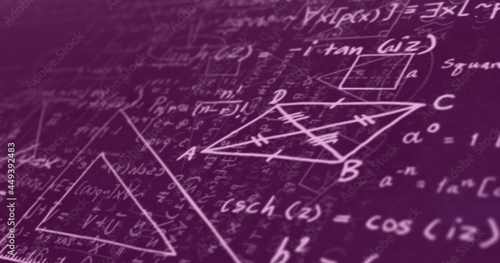 Multiple changing numbers and alphabets against mathematical equations ...