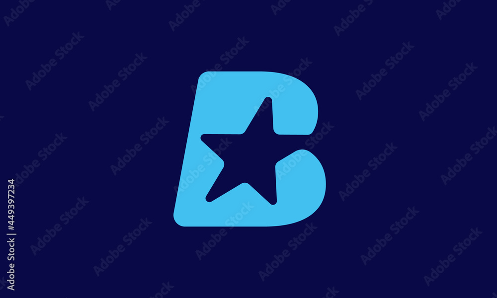 B Star logo design . abstract letter B with star logo design. vector ...