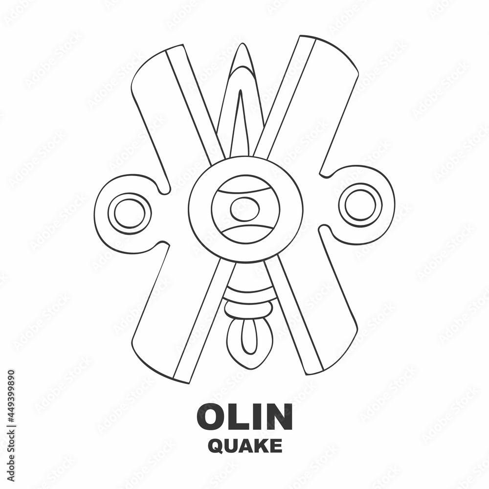 Vector icon with Glyph from Aztec calendar Tonalpohualli. Calendar day ...