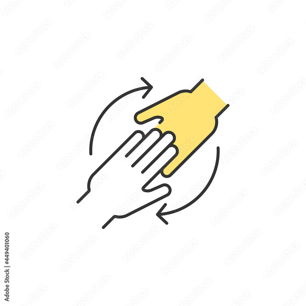 Couple togetherness RGB color icon. Family and relationship. Social ...