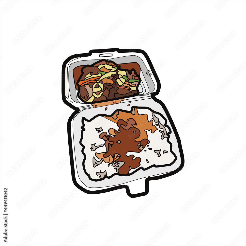 rice vector, food cartoon vector with color isolated white background ...