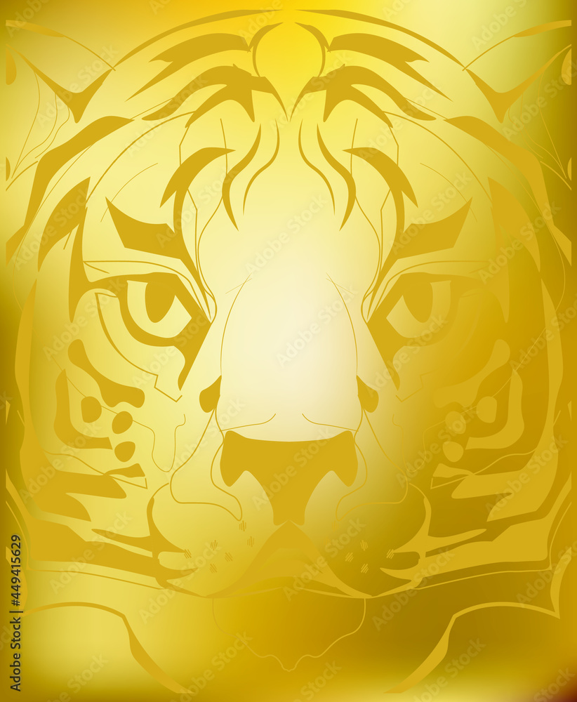 luxury background with golden tiger. for the design of postcards ...