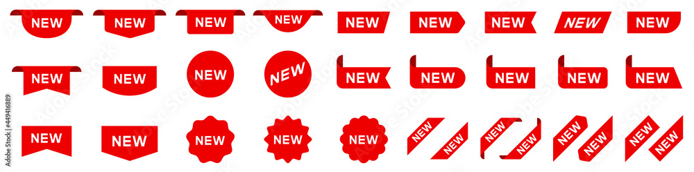 Tag new set. New label and tag. Sticker with word new. Vector Stock ...
