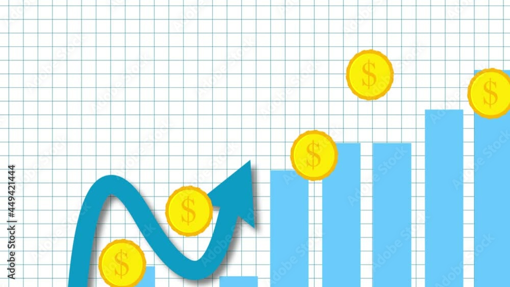 2D graphics, graphs and charts across a screen showing data ...