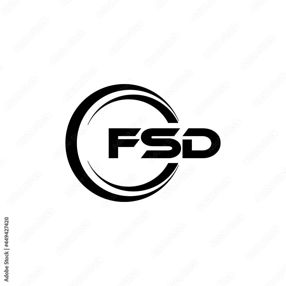 FSD letter logo design with white background in illustrator, vector ...