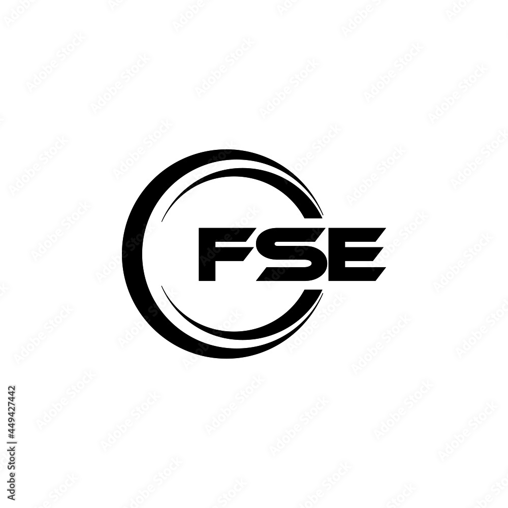 FSE letter logo design with white background in illustrator, vector ...