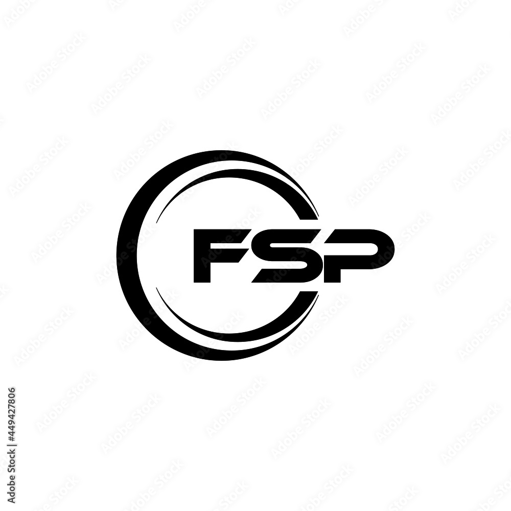 FSP letter logo design with white background in illustrator, vector ...
