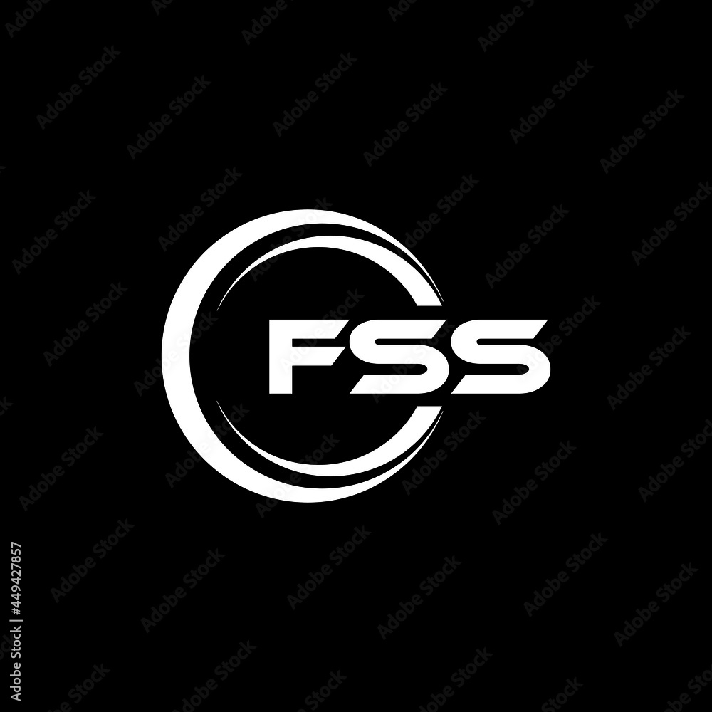 FSS letter logo design with black background in illustrator, vector ...