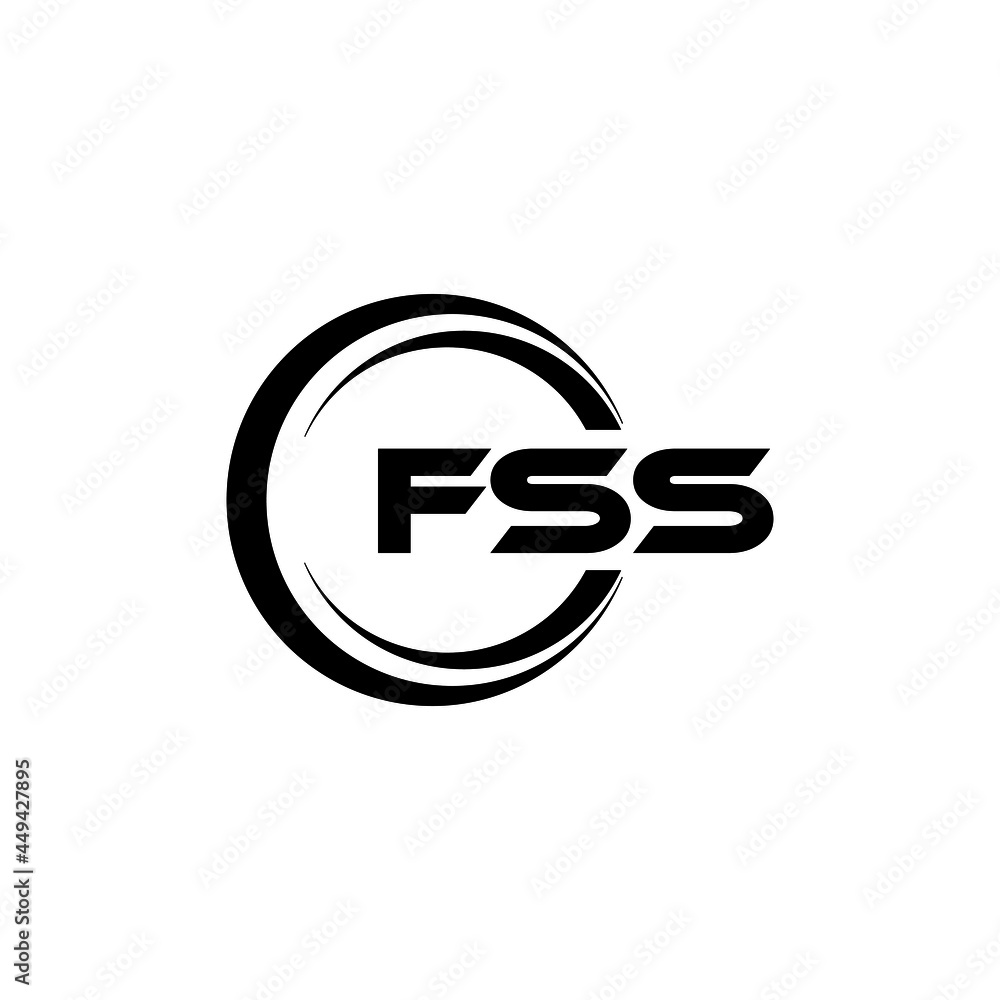 FSS letter logo design with white background in illustrator, vector ...