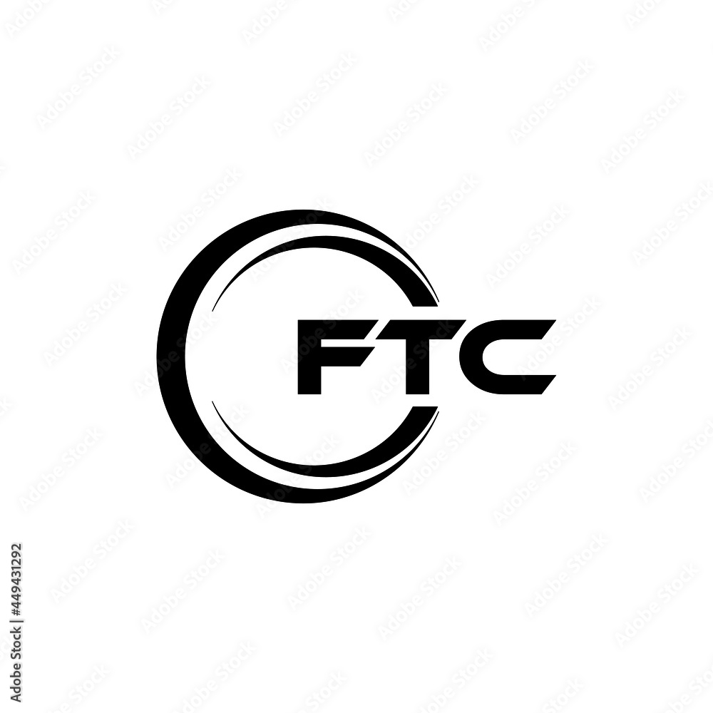 FTC letter logo design with white background in illustrator, vector ...
