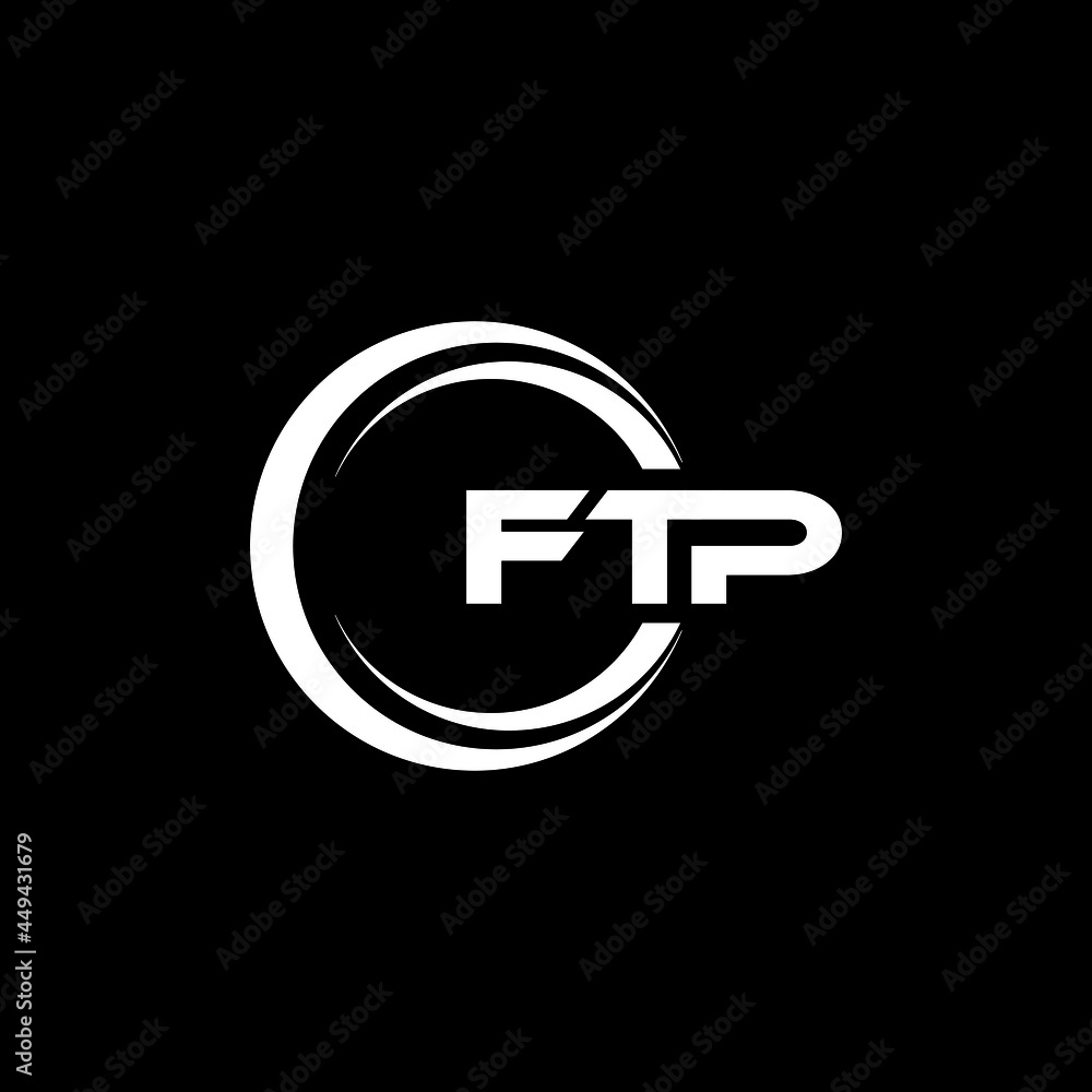 FTP letter logo design with black background in illustrator, vector ...