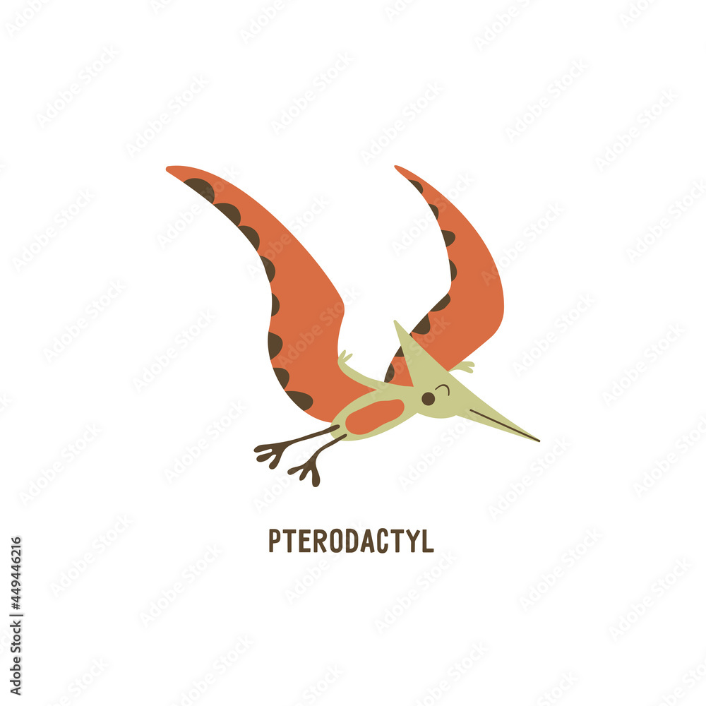Pterodactyl. Flying archosaurus pterosaur, extinct ancient winged ...
