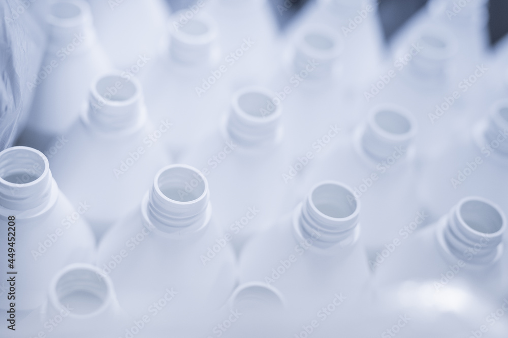 cosmetics production - industry - plastic packaging - white plastic ...